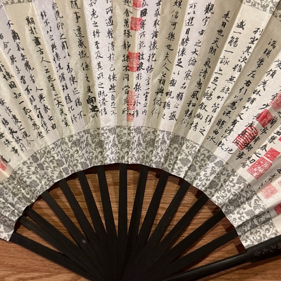 Wall Decor | Elegant Black And Cream Chinese Fan Wall Fan Decor | Poshmark